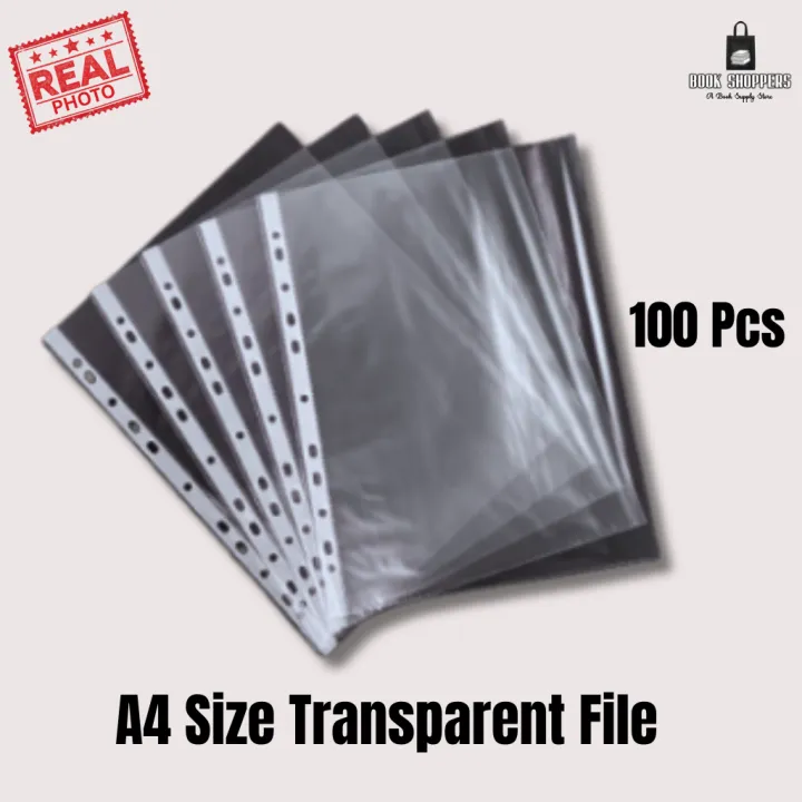 A4 Size Transparent Plastic Document Sleeves – Multi-Hole Punched Clear ...