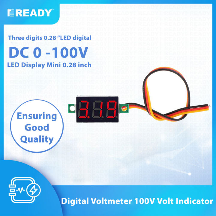 LED Display Mini 0.28 inch DC 0 -100V Digital Voltmeter 100V Volt Panel ...