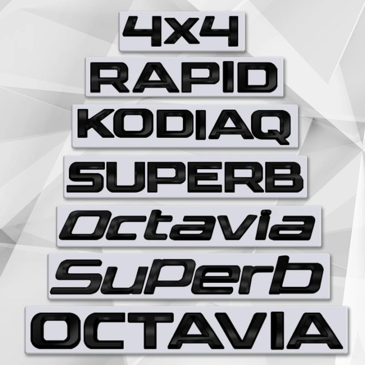 For Glossy Black SKODA 4x4 YETI FABIA RAPID SUPERB OCTAVIA KODIAQ KAROQ ...