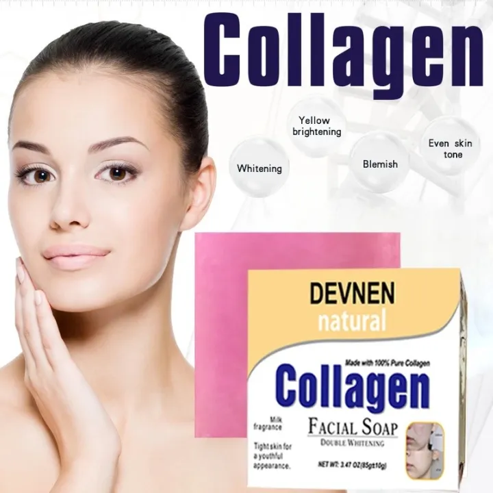 DEVNEN Collagen Soap Whitening Natural Collagen Facial Soap 85g ...