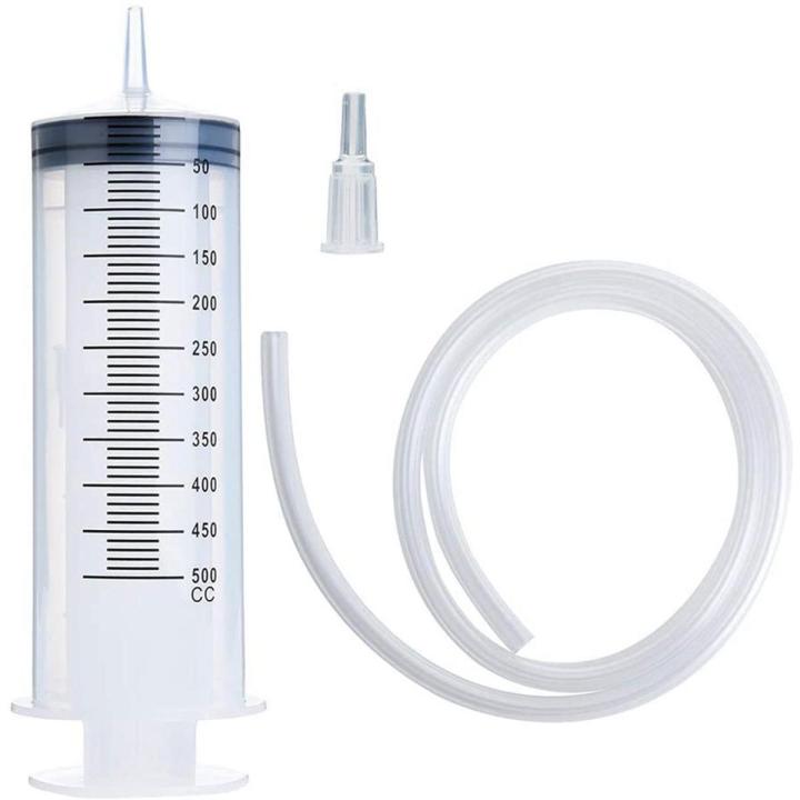 Large Syringe Tubing 500ML Plastic Syringe with Tube Converter Cap for ...