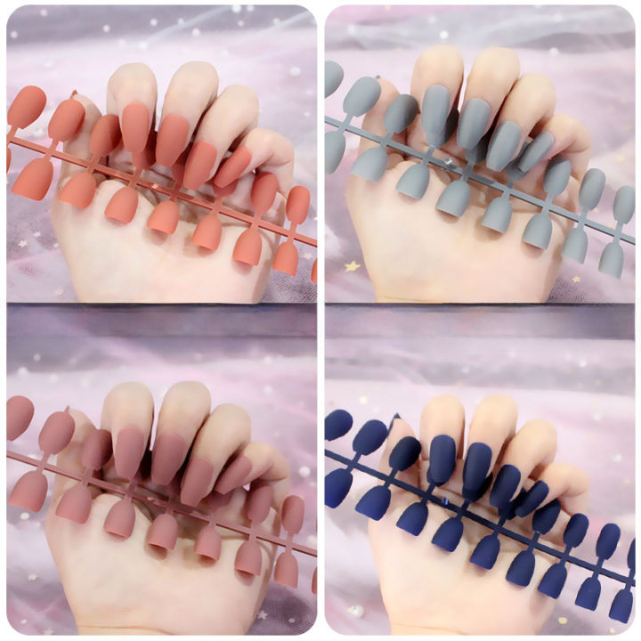 24 Pcs fake nails stick without glue | Daraz.com.bd