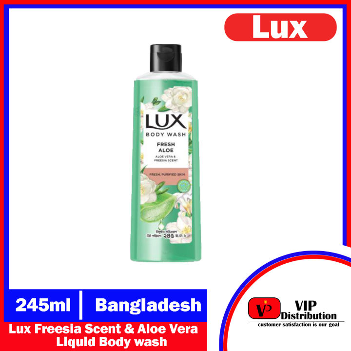 Lux Body Wash Fresh Aloe 245ml Freesia Scent & Aloe Vera Liquid Body ...