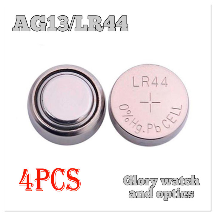 4-Pieces LR44 AG13 A76-13 357A Alkaline AAA Round Button Cell Battery 1 ...