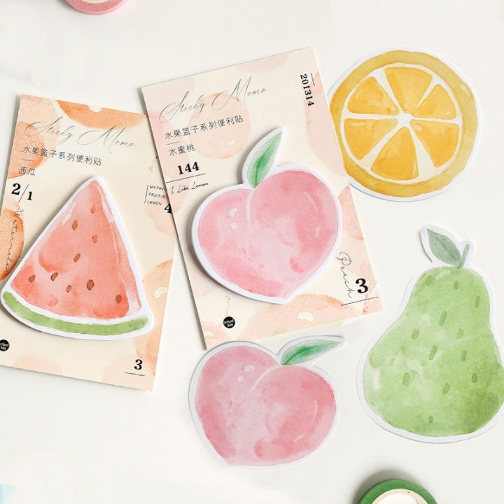 30Pcs Cute Fruit Basket Series Sticky Memo Pad Sticky Notes Album Diary ...