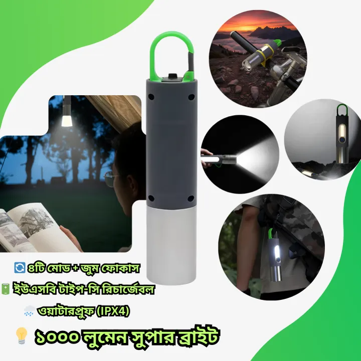Mini Keychain LED Flashlight & Camping Lantern – Multifunctional, USB ...
