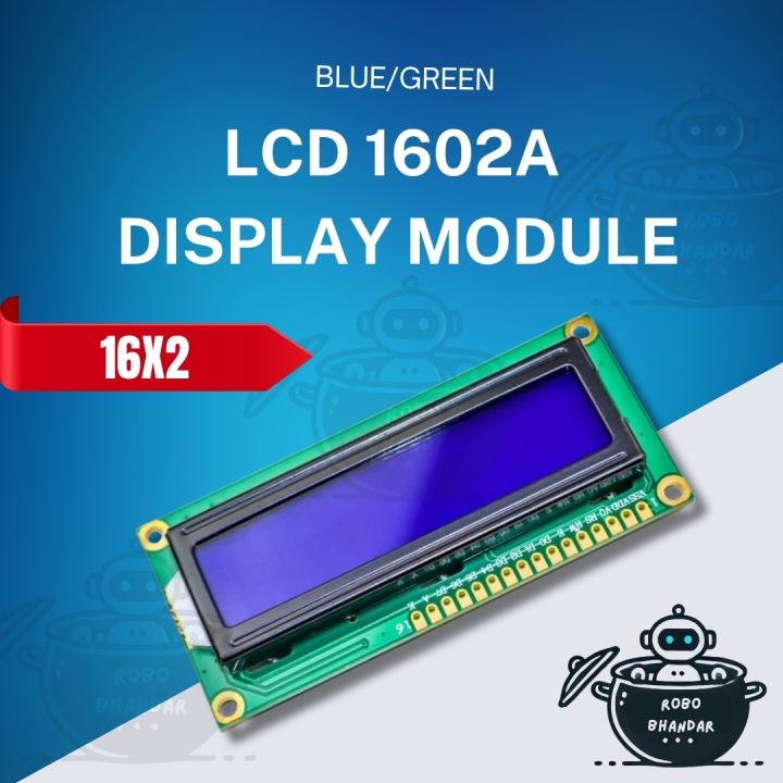 16x2 LCD Display Module LCD1602 LCD1602A DC 5V White Character Green/Blue Backlight 1602A 16 Pin ...