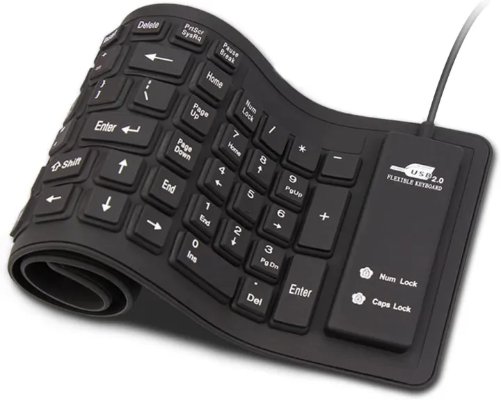 Folding Keyboard Portable Soft Keyboard Kit, USB Wired Silicone ...