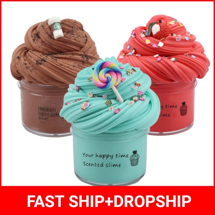 70ml Color Fruit Fluffy Slime Glue Butter Slimes Supplies DIY Modeling ...