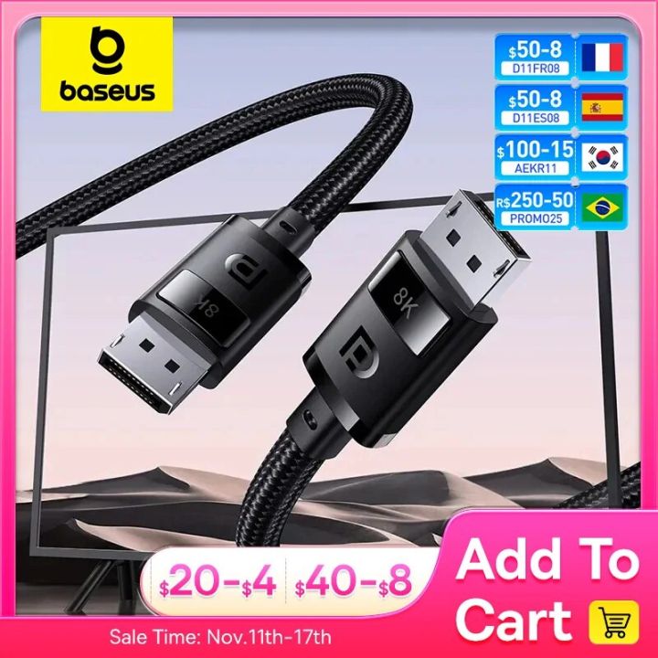 Baseus 8K Displayport Cable DP1.4 4K@240Hz 2K@240Hz/165Hz Video Audio ...