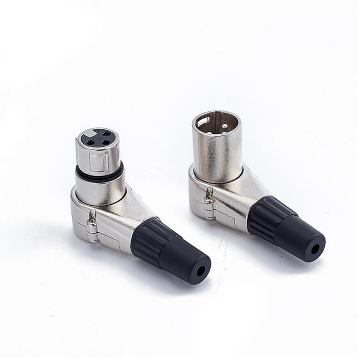 【3C VictoryEagle】3Pin Right Angle Connector Male Female Micphone Plug ...