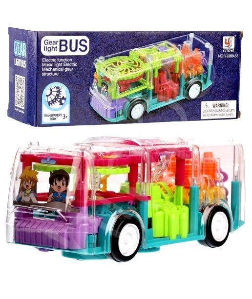 Transparent Shell Gear Light Bus For Kids (Medium Size) | Daraz.com.bd