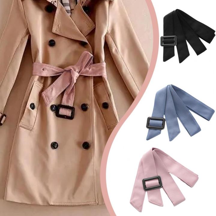 Women Trench Coat Belt Adjustable Buckle Fitted Long Waist Strap Women ...