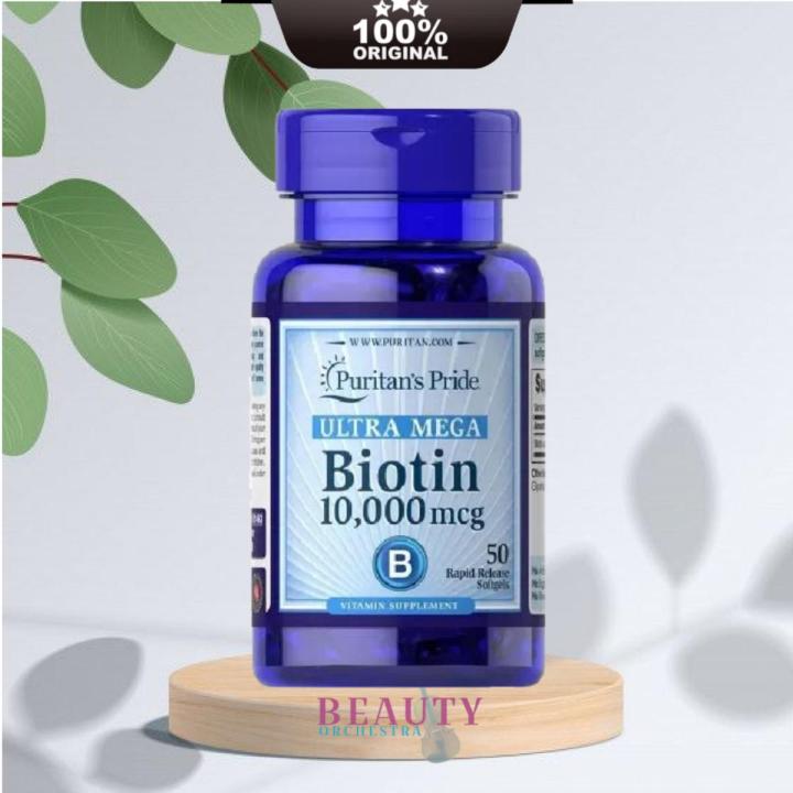 Puritans Pride Biotin 10000mcg - 50 Softgels | Daraz.com.bd