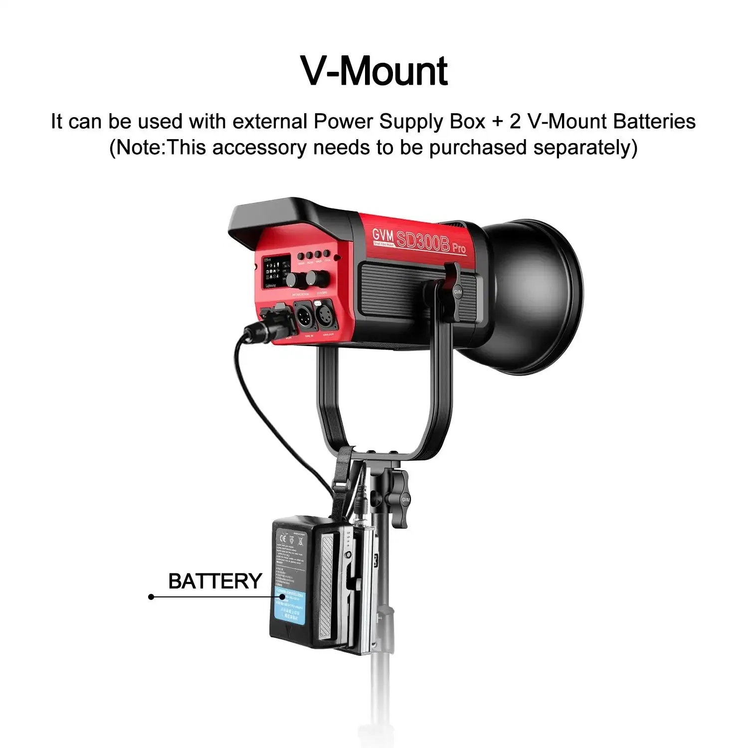 GVM SD300B Pro 300W Video Studio Lights with Bowens Mount Softbox Stand ...