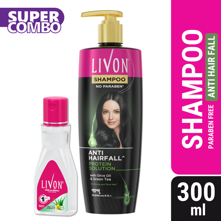 Livon Anti Hairfall Protein Shampoo 300ml & Livon Hair Serum 100ml ...