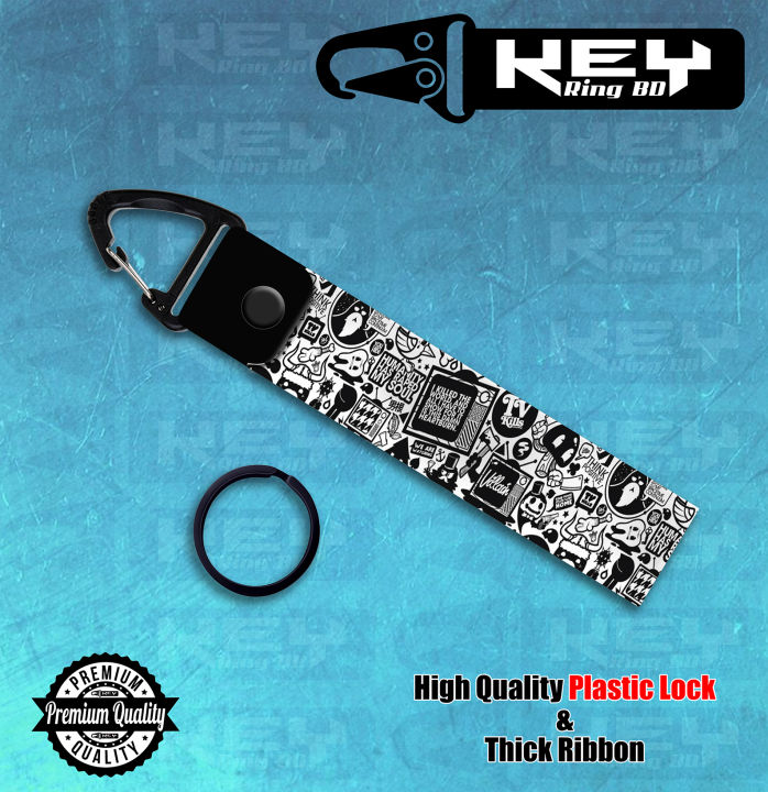 Key ring For Bike user ---- Black & White Pattern ---- Premium Quality ...