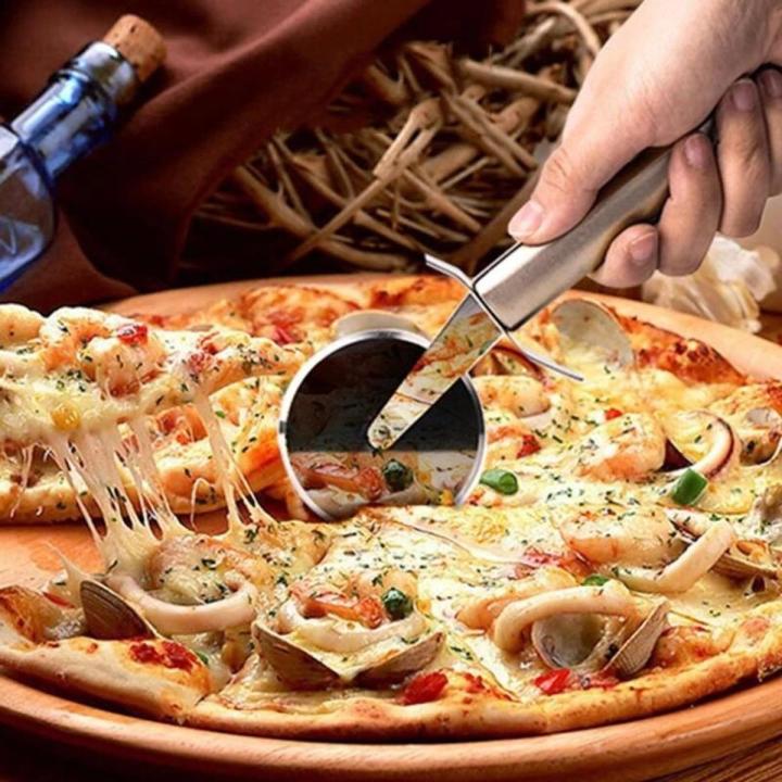 Round Shape Pizza Cutter Stainless Steel Pizza Wheels Cutting Knife ...