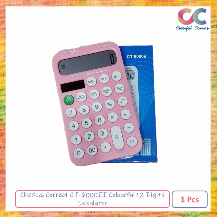 Check & Correct CT-6000II Colourful 12 Digits Calculator 1 Pcs | Daraz ...