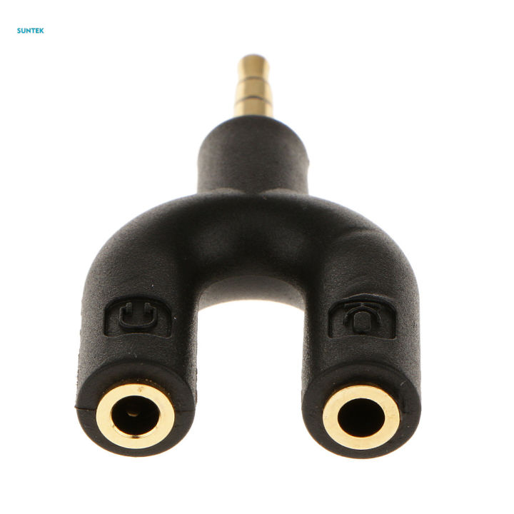 3.5mm Stereo Audio Jack Earphone Headphone 2 Way U Splitter Adapter ...