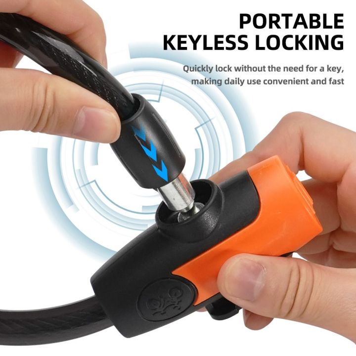 【Hot ticket】 Bike Chain Lock Stainless Steel Mountain Bike Cable Lock ...