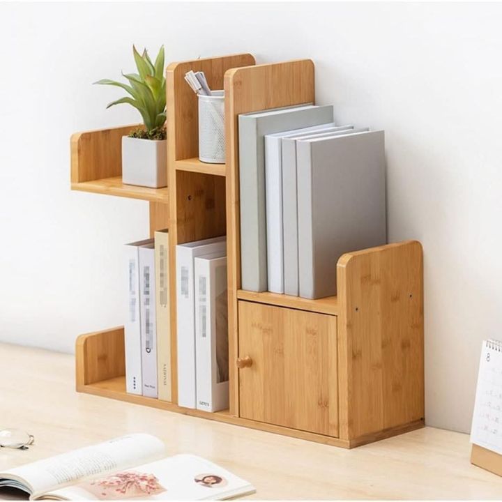 DLANDZ Standing Bookshelf Desktop Bookshelf Desktop Bookcase Desktop ...