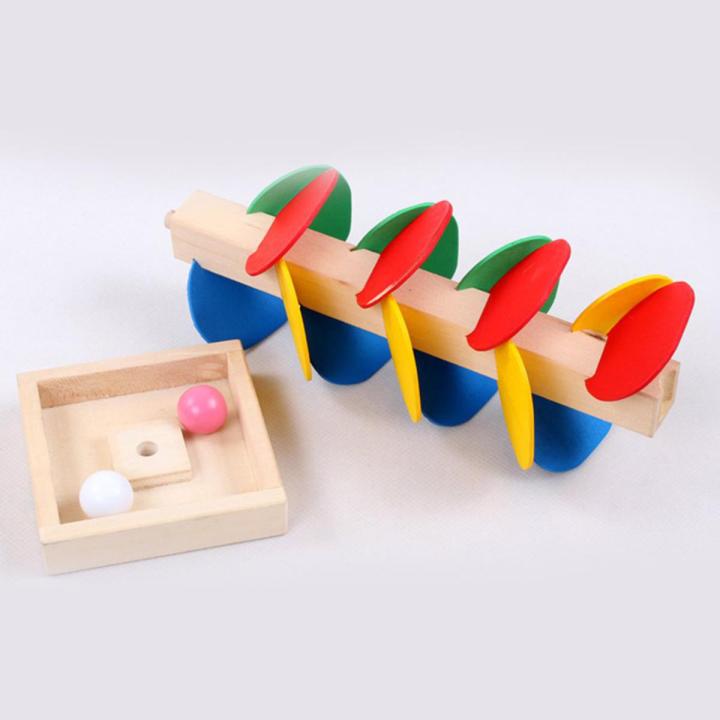 Montessori Educational Wooden Marble Ball Run Track Game Children Toy ...