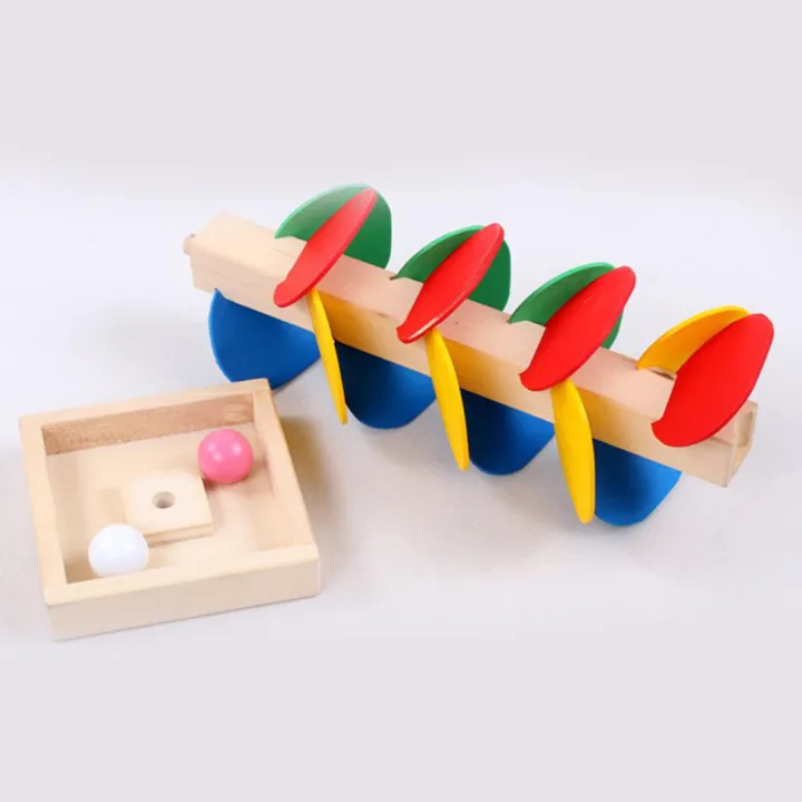 Montessori Educational Wooden Marble Ball Run Track Game Children Toy ...