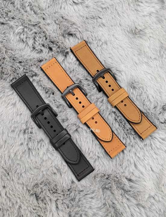 22mm Leather Silicone Watch Band For amazfit gtr2,gtr4,gear s3, pop3r ...