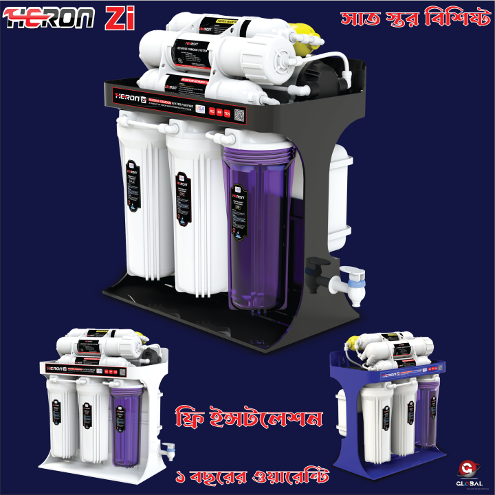 Heron Zi Seven Stage RO (Reverse Osmosis) Water Purifier. Heron Water Filter. USA Technology ...
