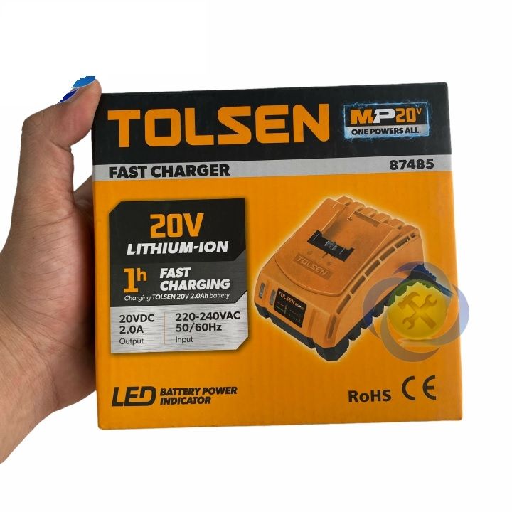 Tolsen 20VDC Li-ion Battery Charger For charging TOLSEN 20V 2.0Ah ...