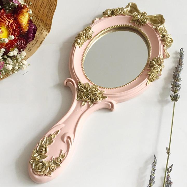 20231pcs Cute Creative Wooden Vintage Hand Mirrors Makeup Vanity Mirror ...