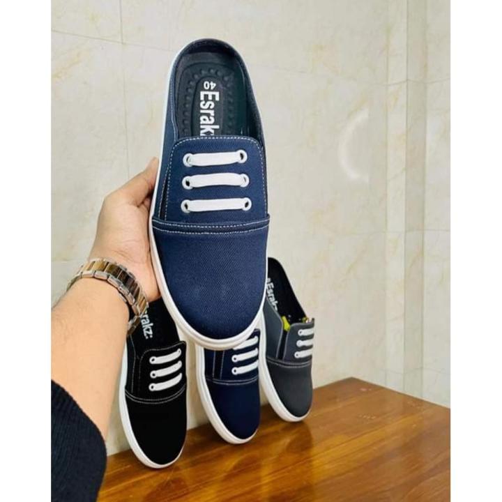 Stylish Blue Color canvas Sneakers Half Shoes For Men M005 | Daraz.com.bd