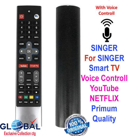 Remote Control For SINGER Smart Led Tv voice control Remote, Netflix ...
