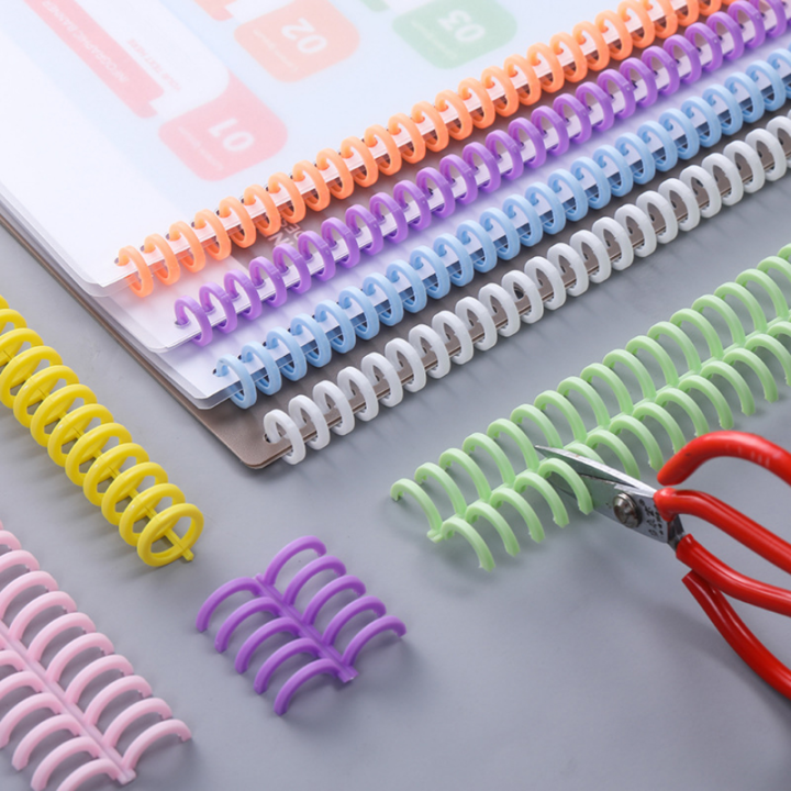 1-10pcs Plastic 30-Hole Cuttable Loose Leaf Binders Ring Binding Spines ...