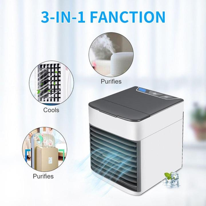 Mini 2X Ultra Air Conditioner Portable Home Air Cooler 7 Colors LED USB ...