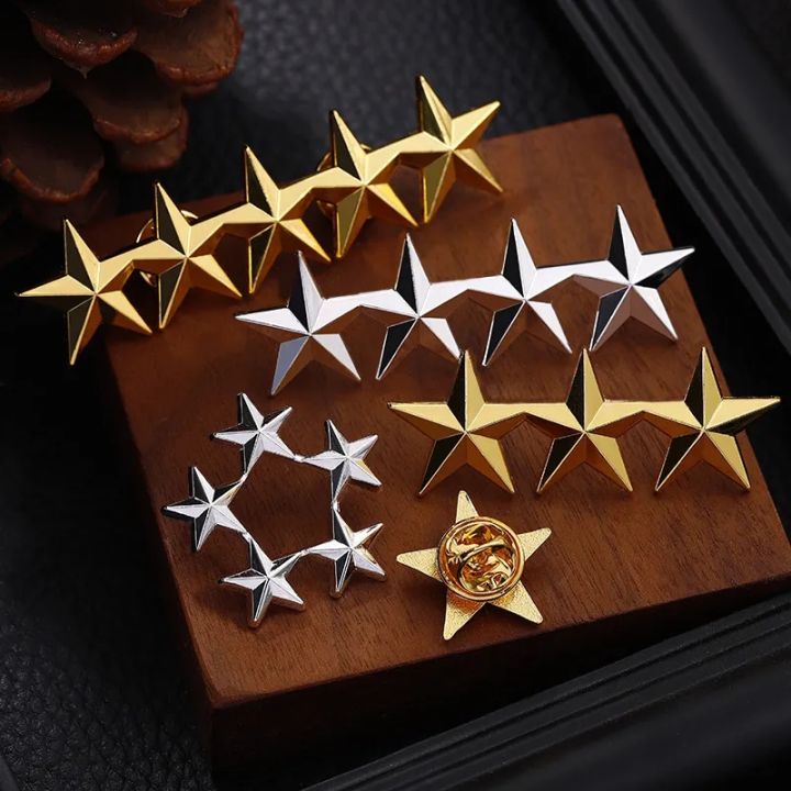Vintage Simple Style Gold Color Metal Star Pentagram Brooch Pin for ...