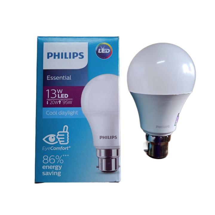 Philips 13W Essential LED Bulb B22d (Pin Type) White Color 1250lm 220V ...
