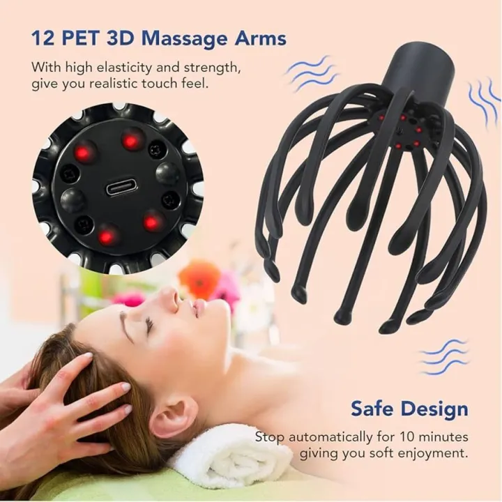 Electric Head Massager Octopus Scalp Massager Therapy Device Electric ...