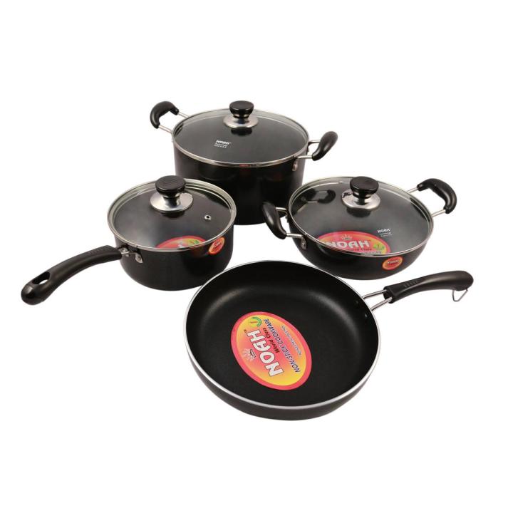 NOAH Nonstick Cookware Set - Glitter Black | Daraz.com.bd