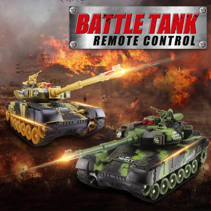2.4GHz RC Remote Control Battle Tank Model Infrared Recoil Military ...