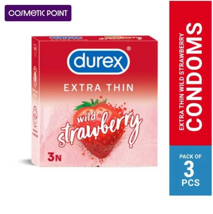 Durex Extra Thin Wild Strawberry Condom - 3Pcs Pack (Made In India) | Daraz.com.bd