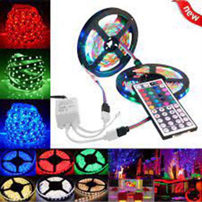 SMD 2835 DC 12V LED Strip Light With Remote- 5 meter RGB Colour fairy ...