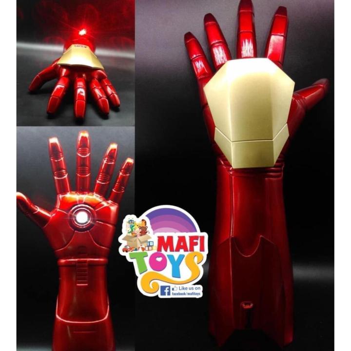 Avengers Iron Man Tony Stark Gloves LED Light Hand Laser Cosplay Toys ...