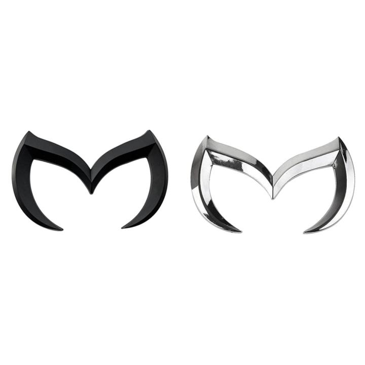 2x Black/Silver Evil M Logo Emblem Badge Decal for Mazda All Model Car ...