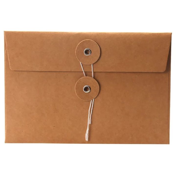 20pcs Retro Greeting Card with String Tie Closure Clasp Kraft Paper ...