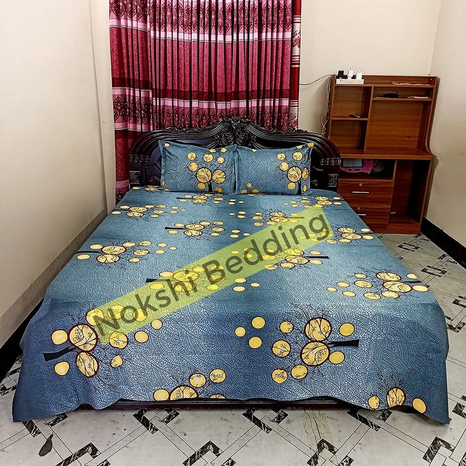 AC HOME TEX King Size Bed Sheet With Two Pillow Covers