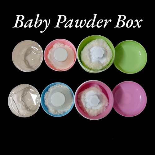 BPA Free 1 Ps Baby Powder Puff Box, Fluffy Body After-Bath Powder Case ...