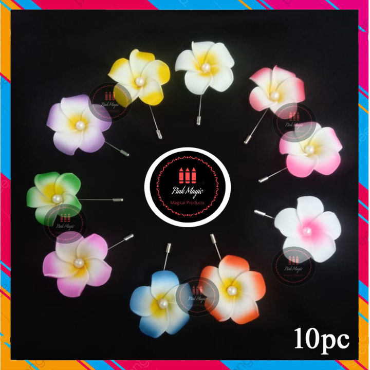 Kathgolap Foam Flower Colorful Hijab Pin - 10pc | Daraz.com.bd
