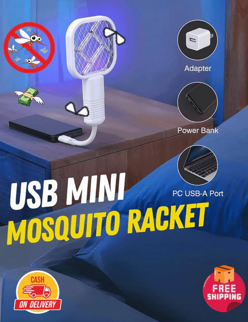 Electric Shock Mosquito Swatter Trap Pest Control UV Light USB Insect ...